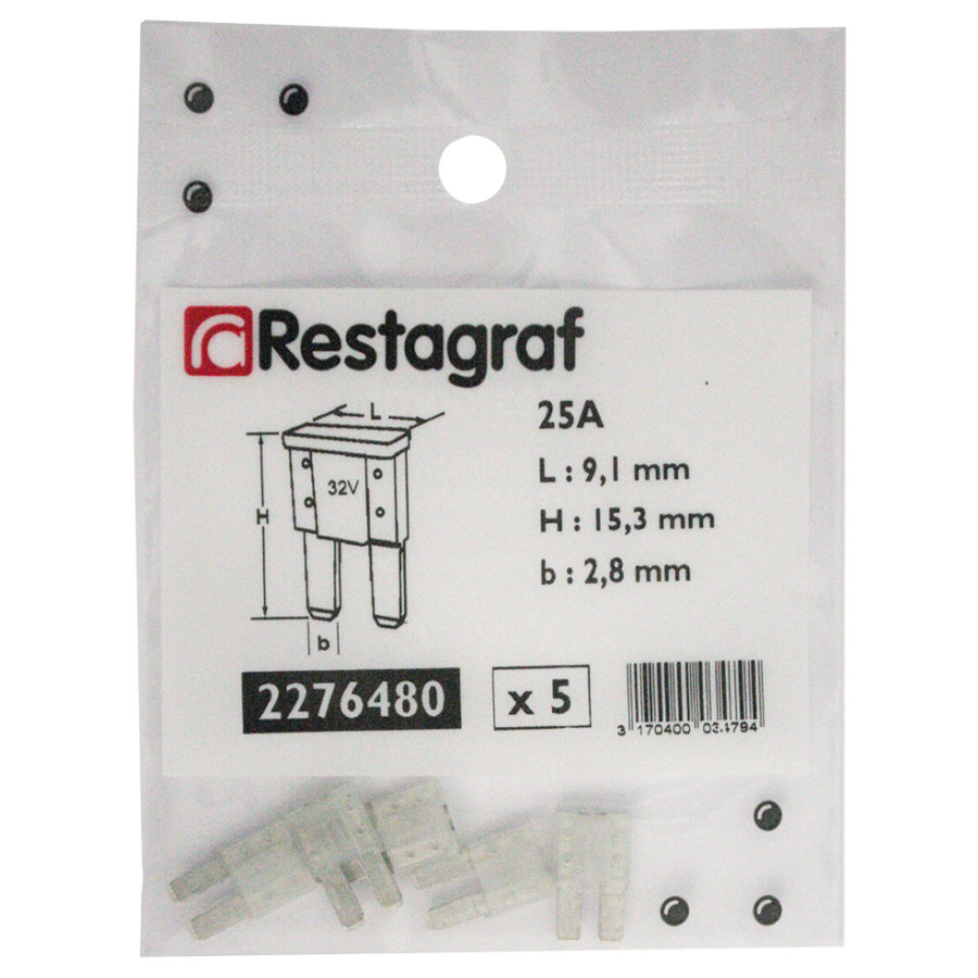 RESTAGRAF 32 V 25 A Micro II meszekering : Auto5.be